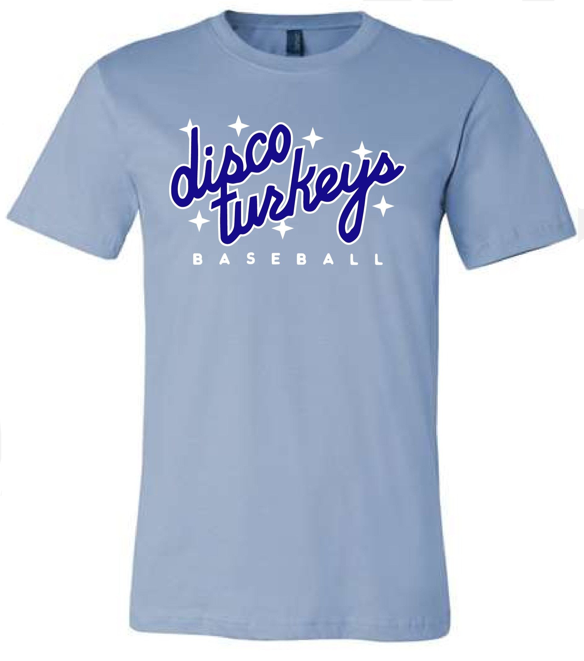 Official Carolina Disco Turkeys Baby Blue Script Tee