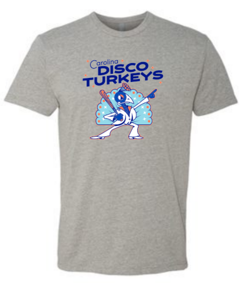 Carolina Disco Turkeys Grey Primary Logo Tshirt